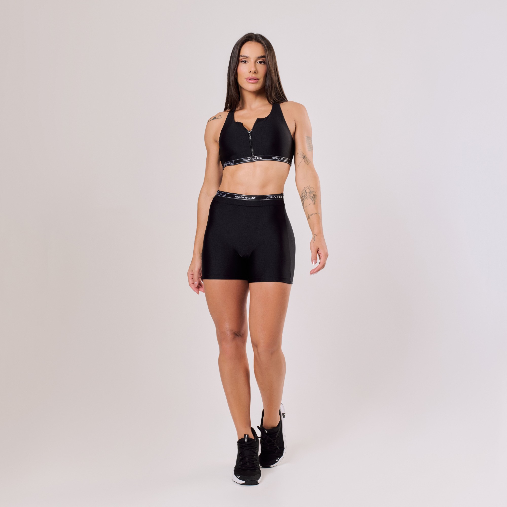 Short Preto sem costura com Elástico Personalizado - Água e Luz